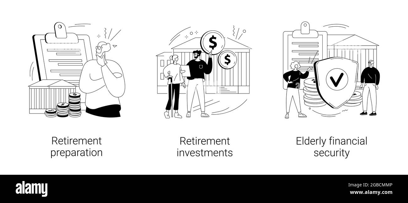 Retirement financial planning abstract concept vector illustrations ...