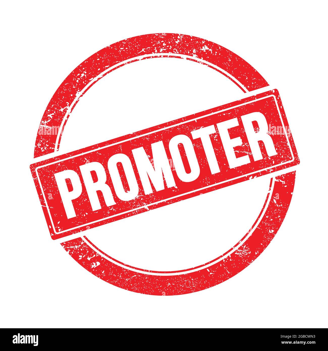 PROMOTER text on red grungy round vintage stamp Stock Photo - Alamy