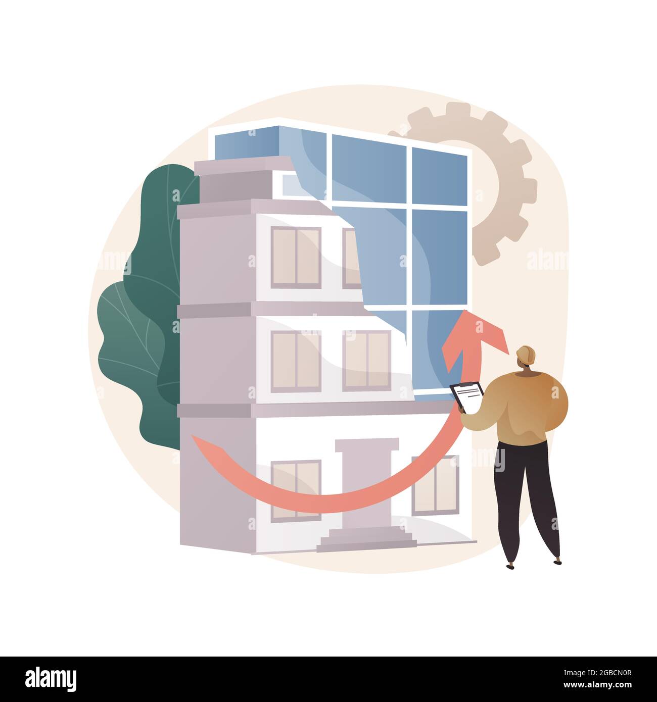 Old buildings modernization abstract concept vector illustration Stock ...