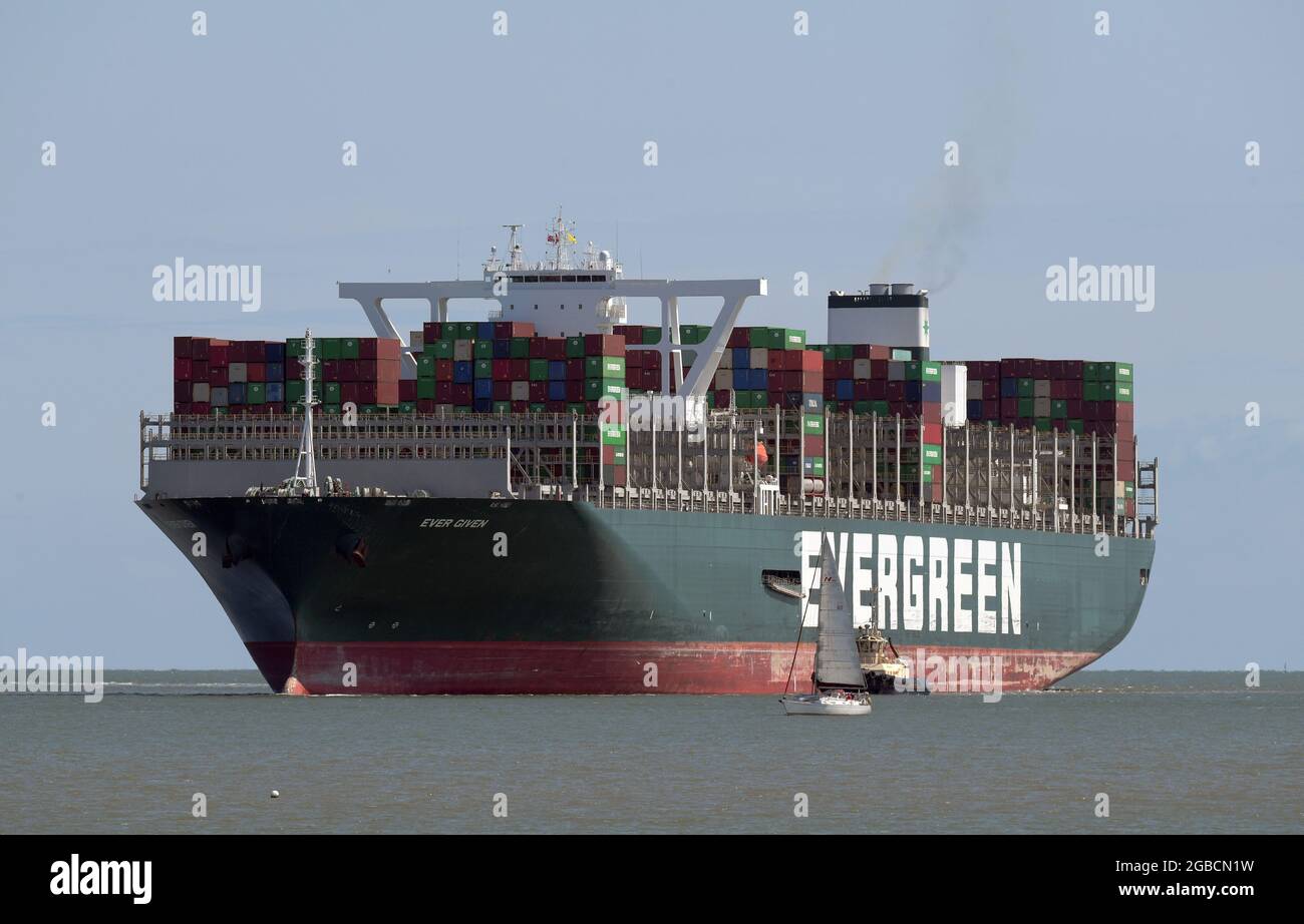 Felixstowe Suffolk UK 3rd August 2021. The Container Ship Ever Given ...