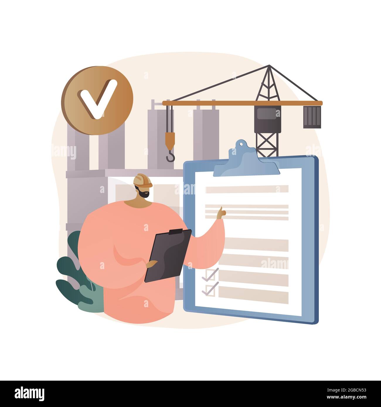 Construction quality control abstract concept vector illustration Stock ...