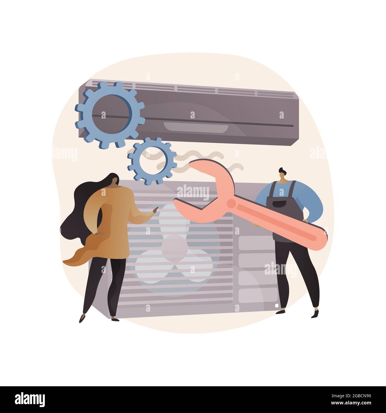 Air conditioning and refrigeration services abstract concept vector ...