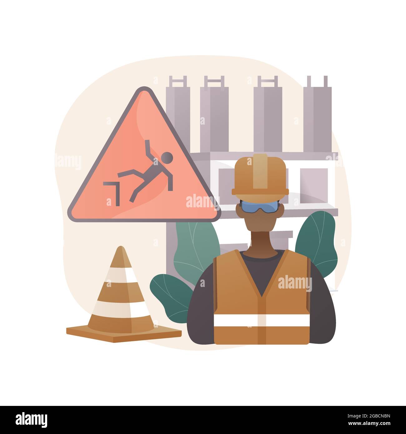 Construction site protection abstract concept vector illustration Stock ...