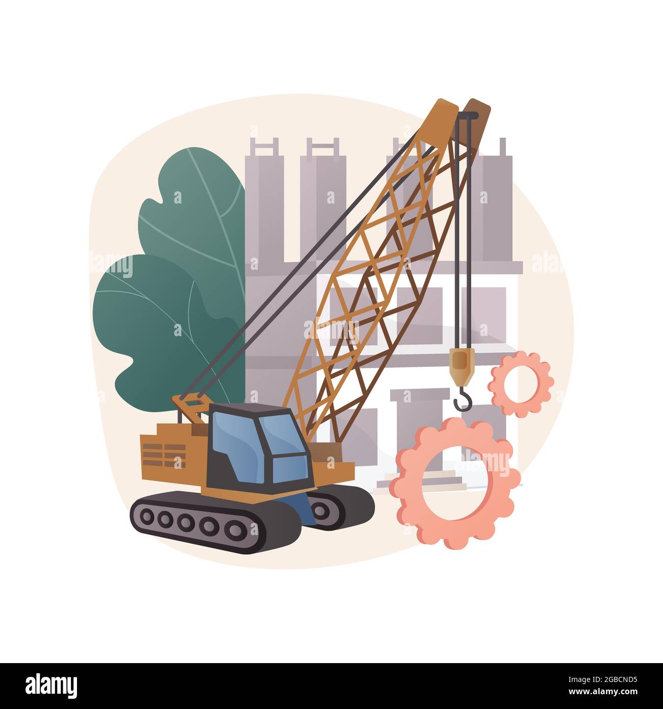 Modern construction machinery abstract concept vector illustration ...