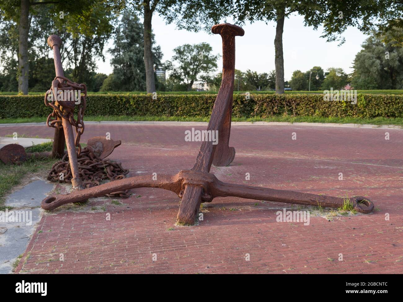 old ancor in a port Stock Photo - Alamy