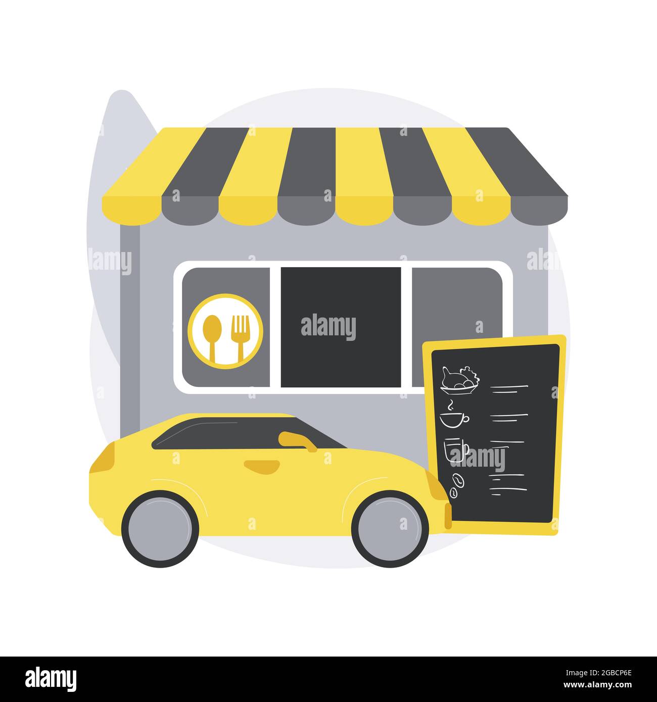 Drive-in restaurant abstract concept vector illustration Stock Vector ...