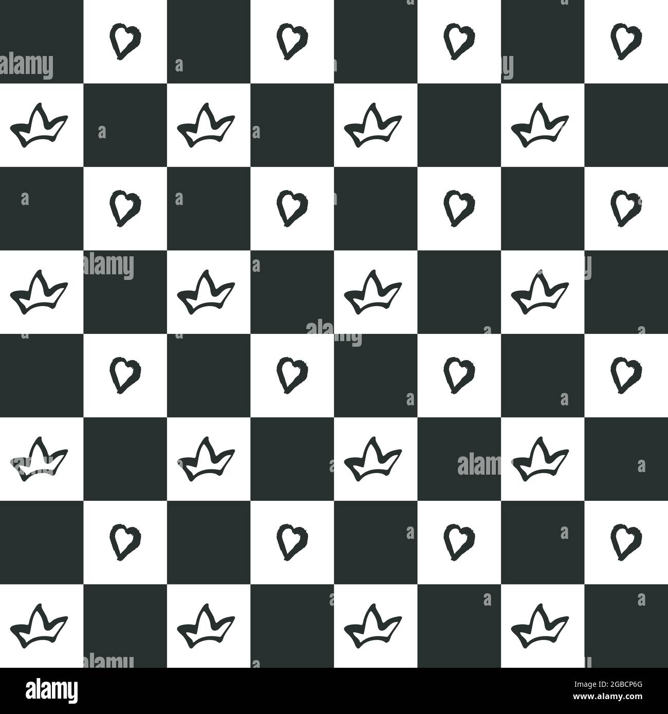 Chess board background, geometrical grid, black and white seamless ...