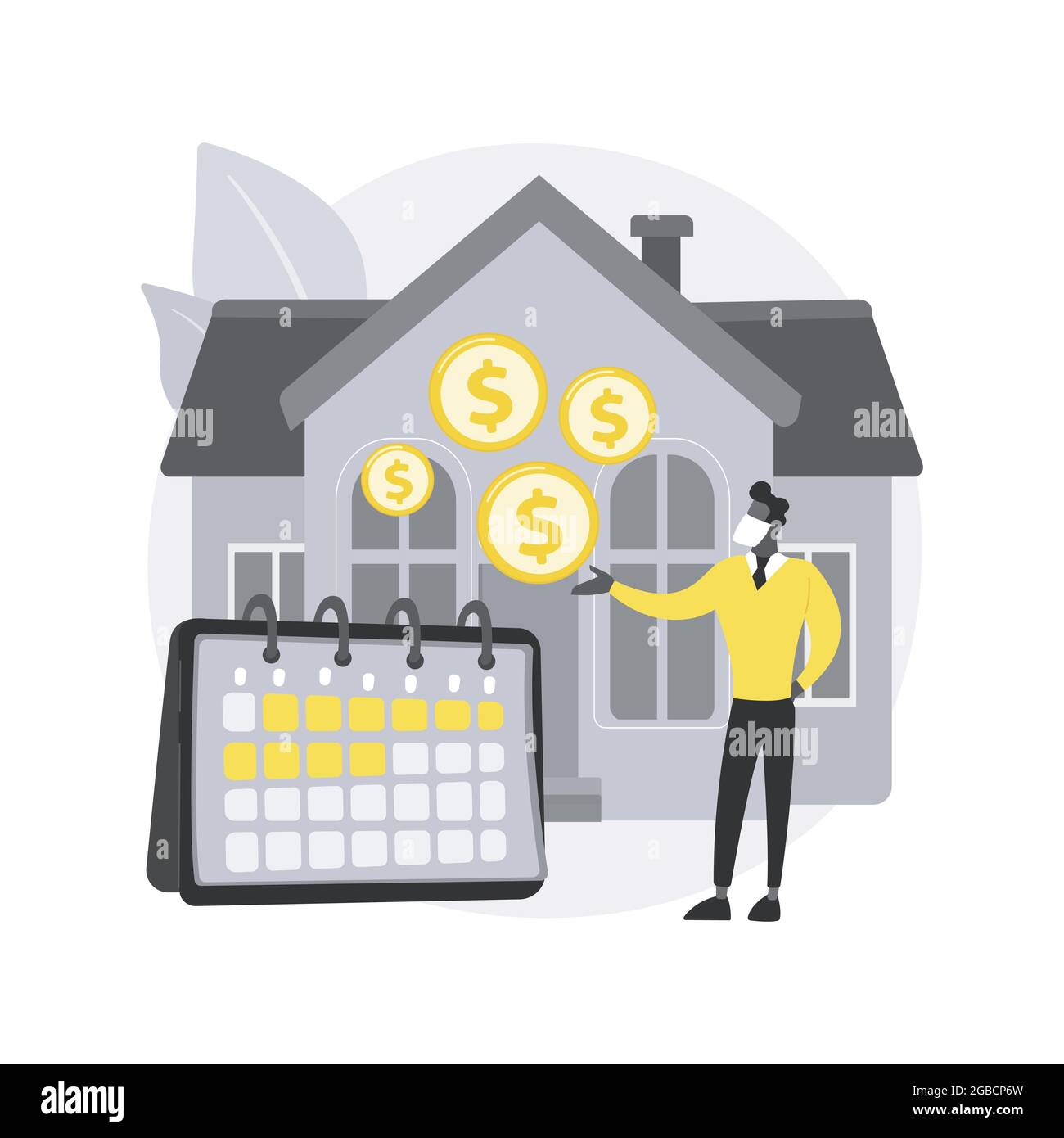 Paid leave for quarantined workers abstract concept vector illustration ...