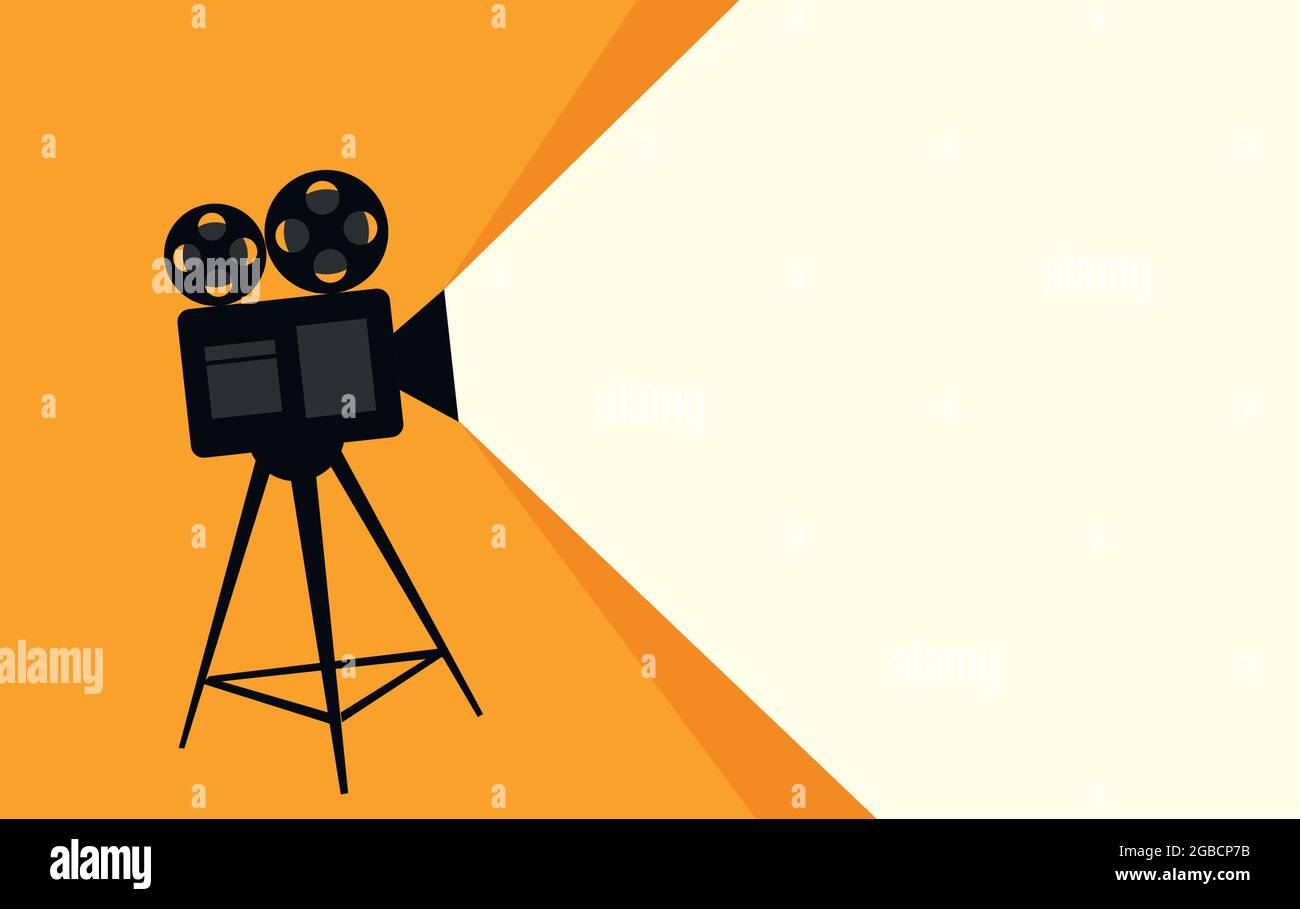 Movie time poster. Cartoon vector illustration. Cinema motion picture ...