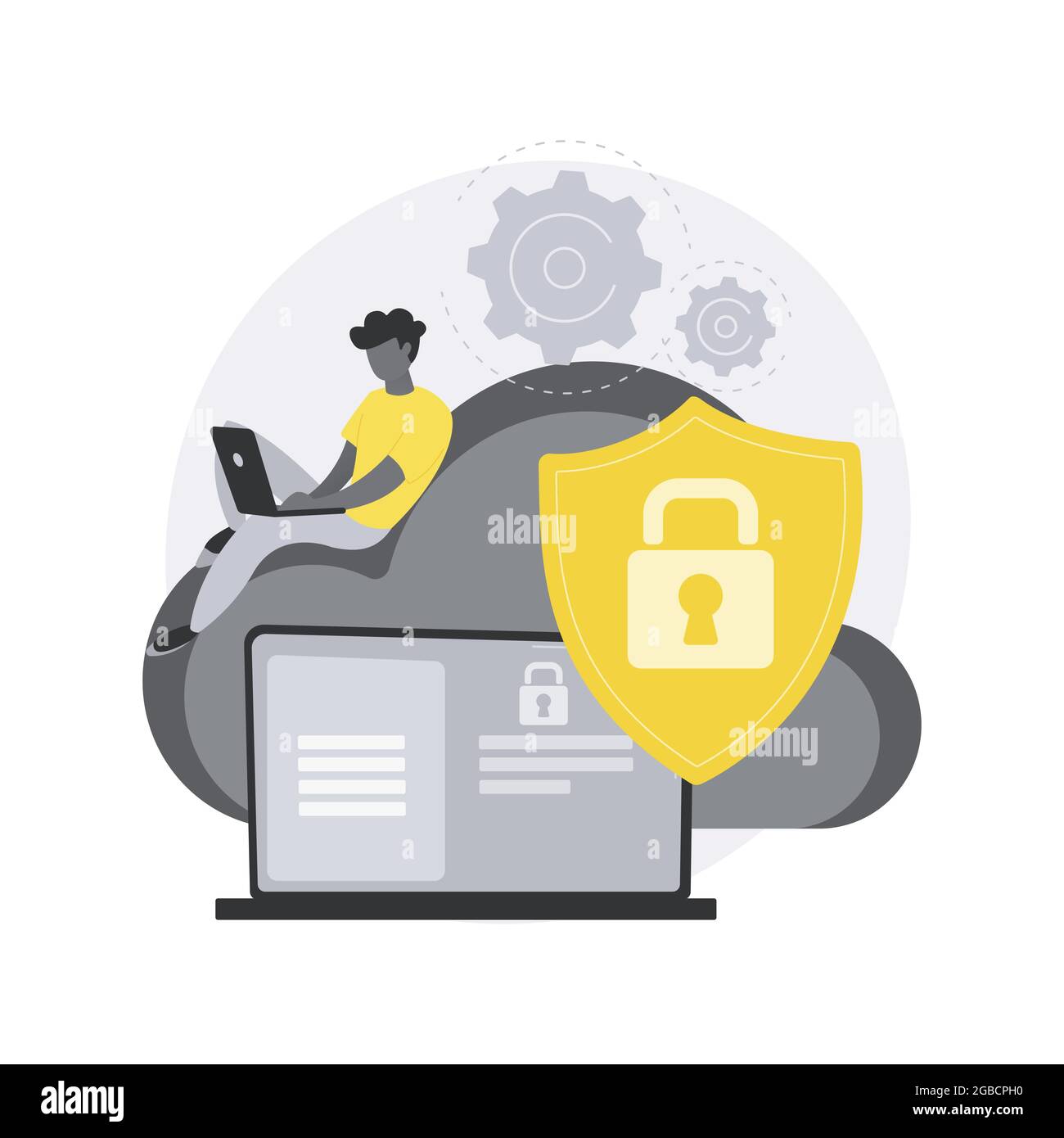 Cloud Computing Security Abstract Concept Vector Illustration Stock