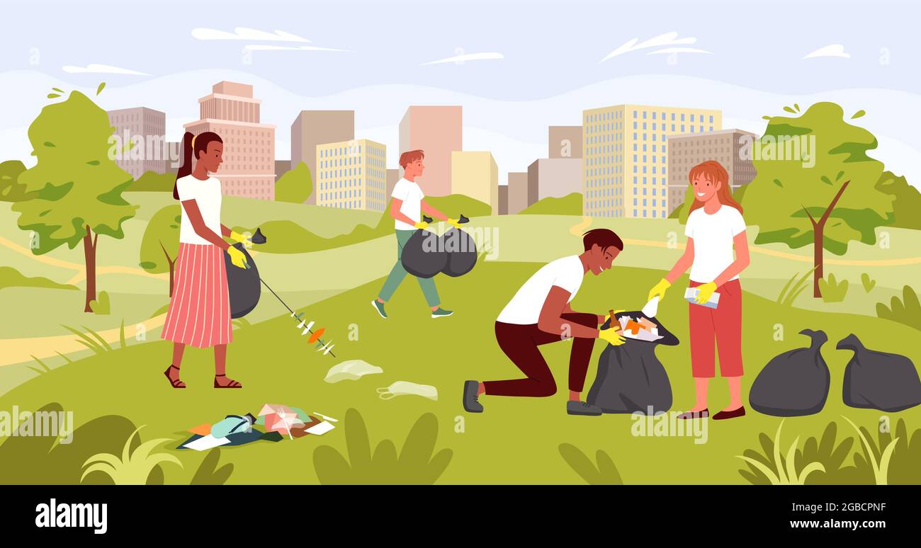 Animated People Cleaning The Environment