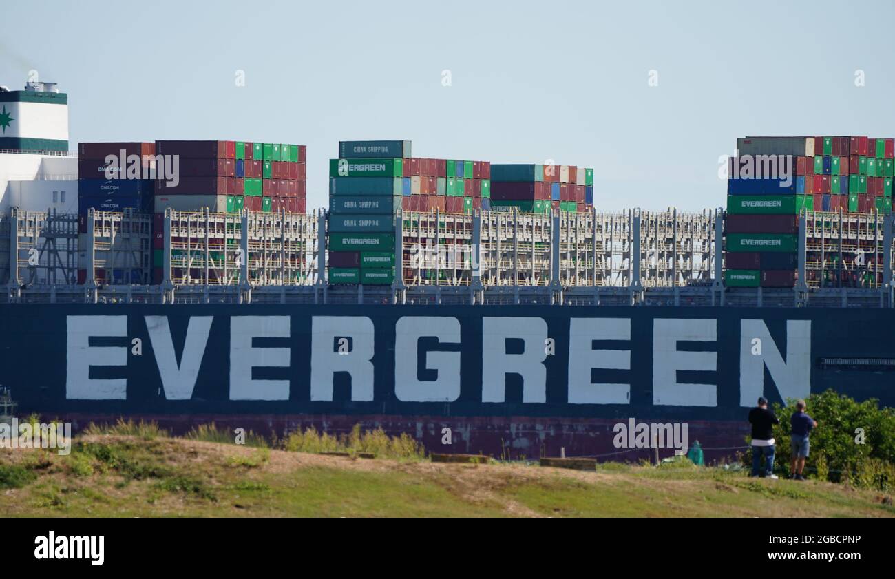 The container ship Ever Given, chartered and operated by container ...