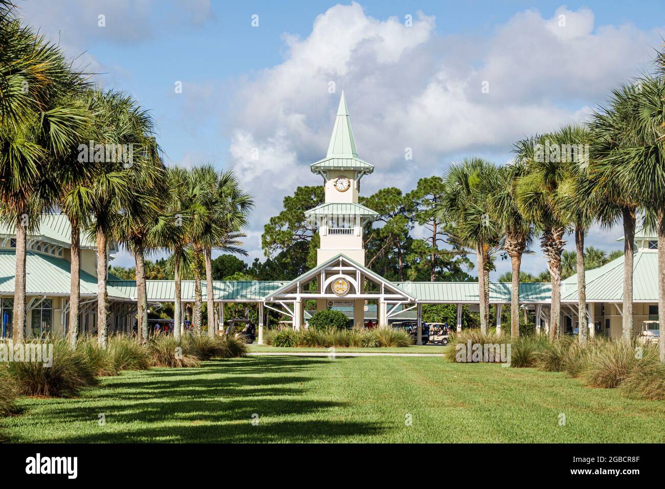 Pga golf club at pga village resort clock tower hi-res stock ...