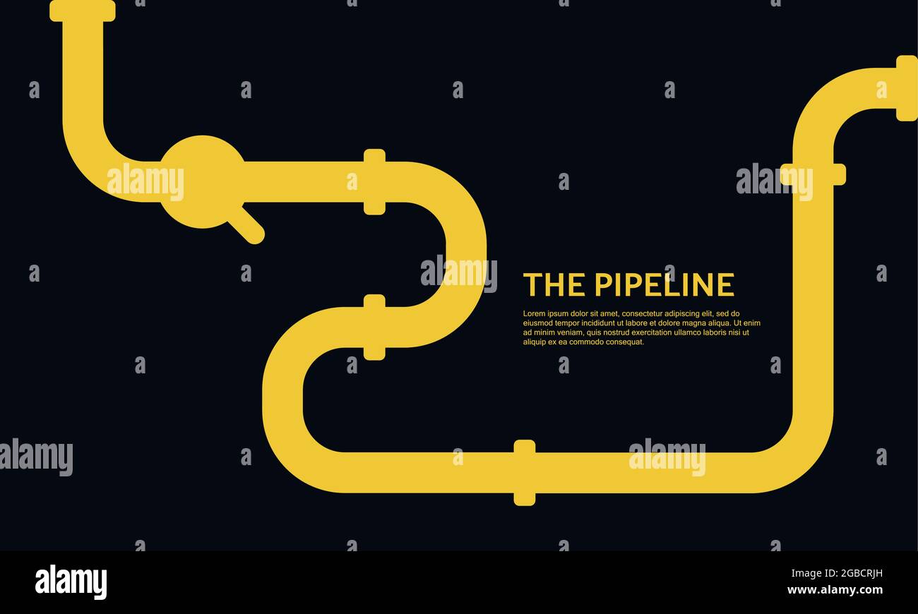 Pipeline infographic. Oil flat vector design with black background ...