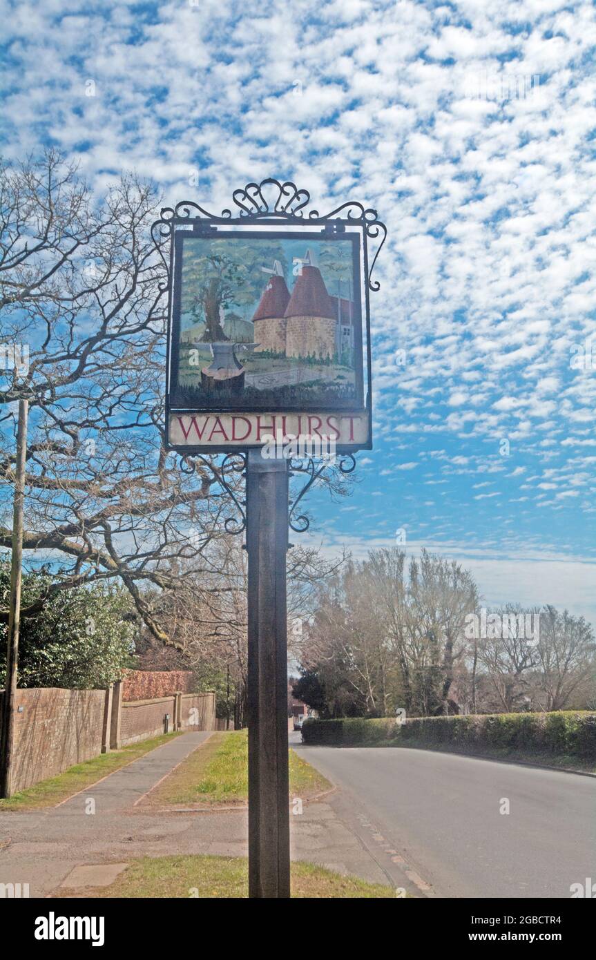 WADHURST Village Sign Sussex UK Stock Photo - Alamy
