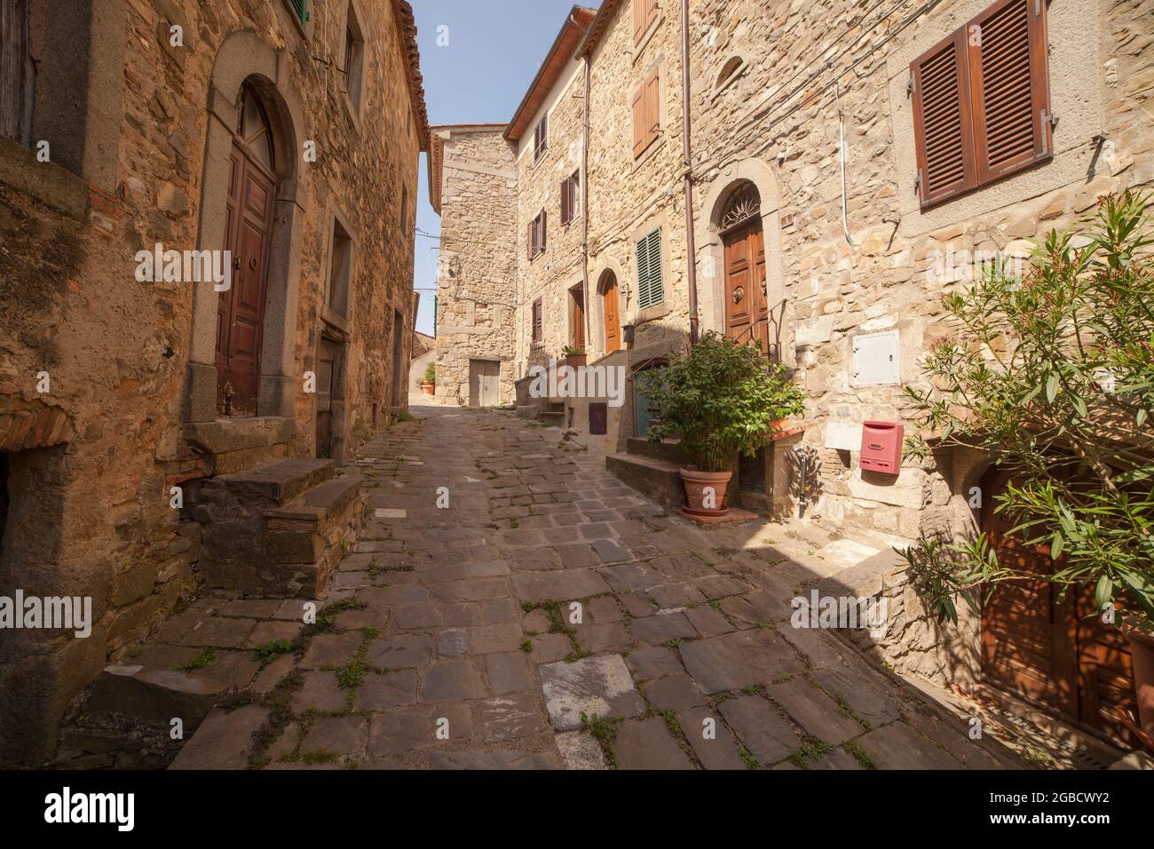 Italy, Tuscany, Grosseto, the Amiata mountain. The village of ...