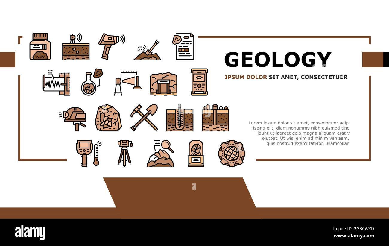 Geology Researching Landing Header Vector Stock Vector Image & Art - Alamy