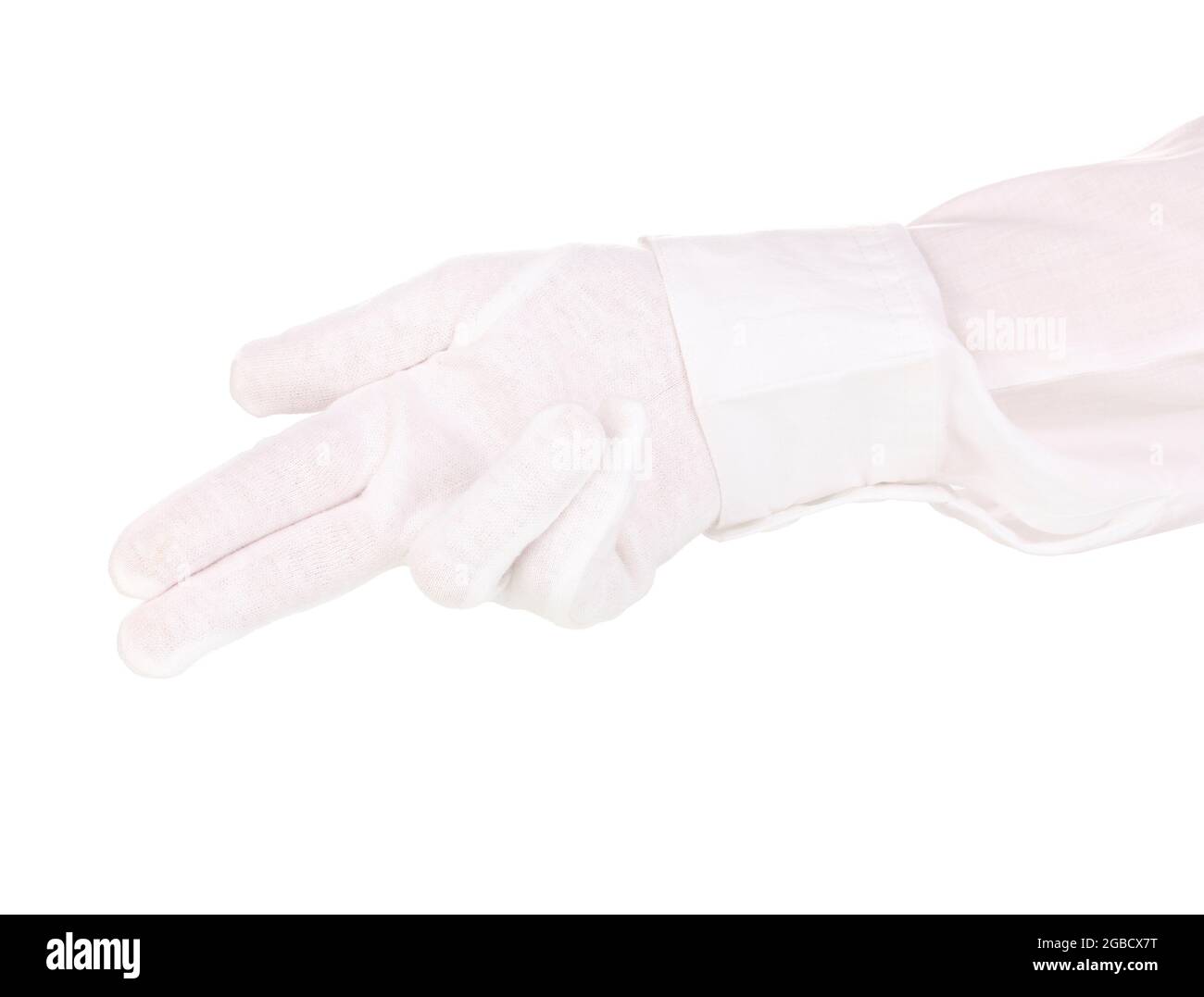 Female hand checking cleanliness isolated on white Stock Photo - Alamy