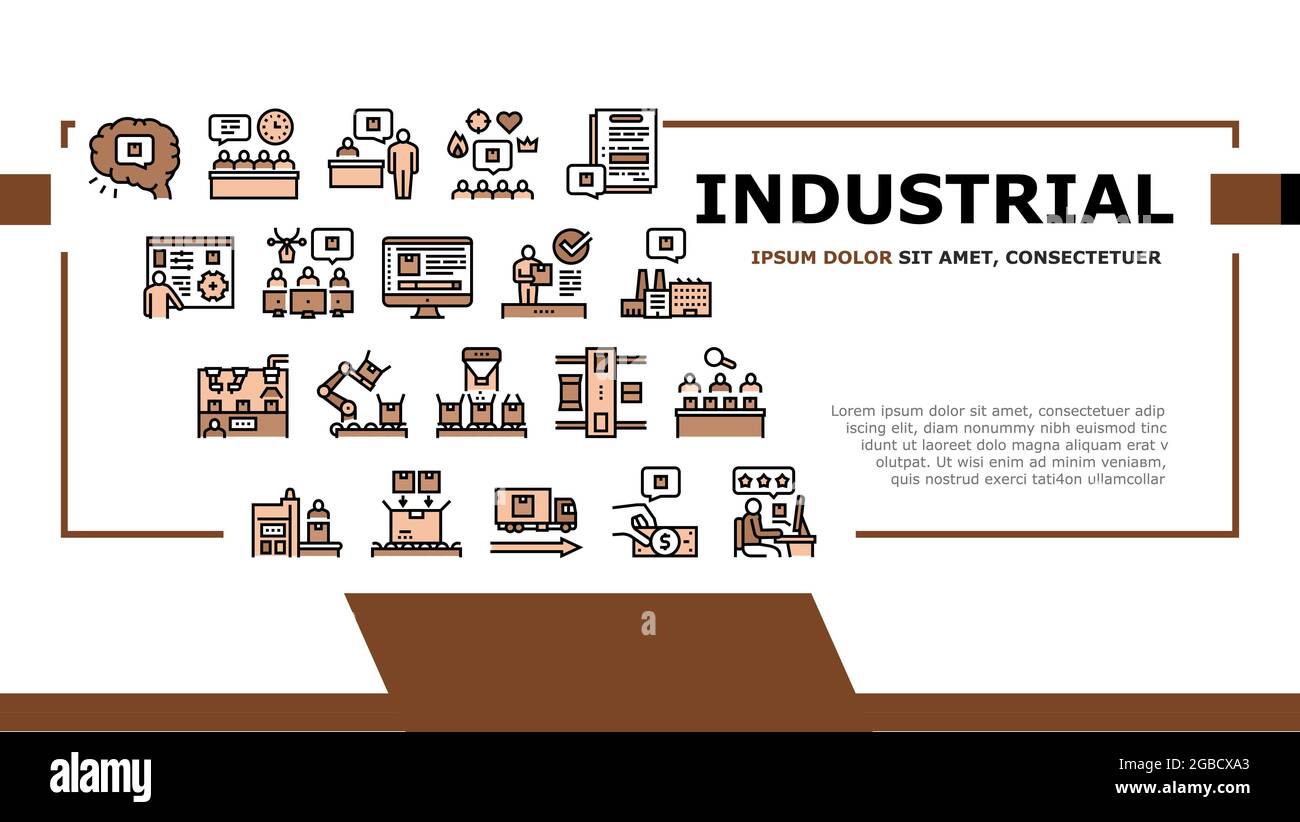 Industrial Process Landing Header Vector Stock Vector Image & Art - Alamy