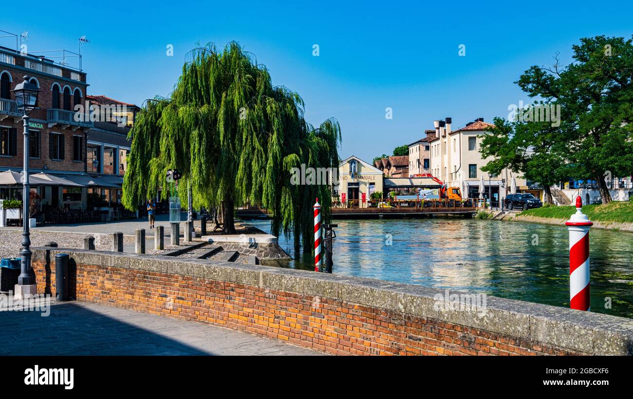 view of the water canal with tree.Dolo, Venice. Italy Stock Photo - Alamy