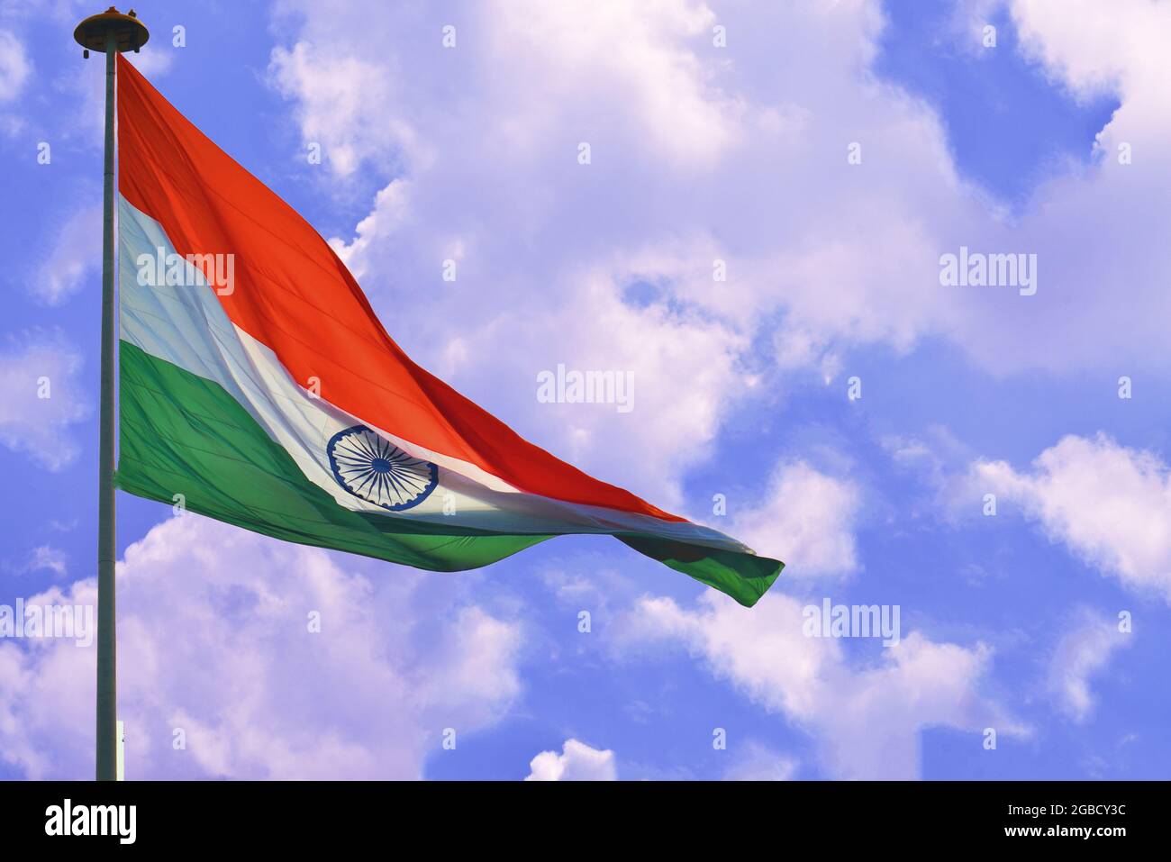 Indian flag in wind hi-res stock photography and images - Alamy