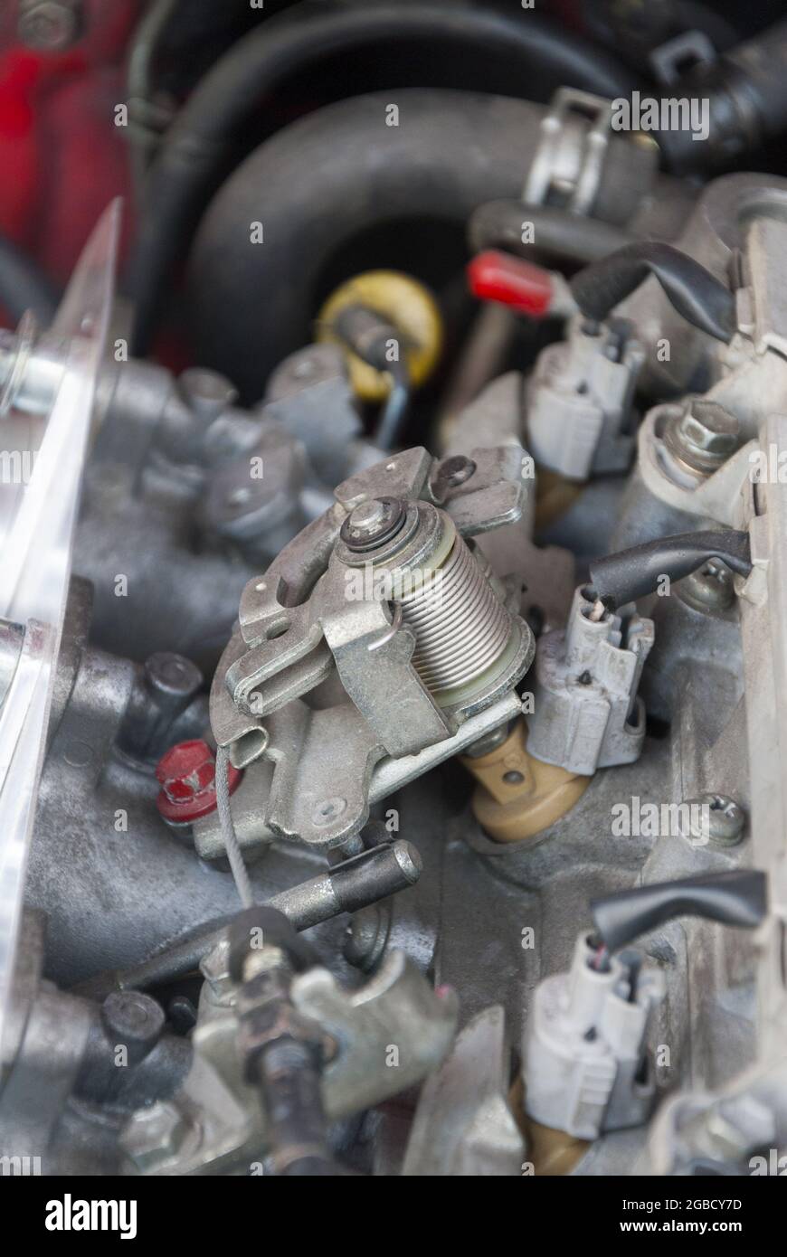 Carbureted engine mechanical detail, transportation technology Stock ...