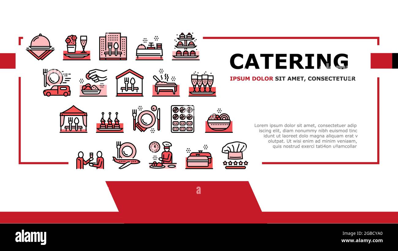 Catering Food Service Landing Header Vector Stock Vector Image & Art ...