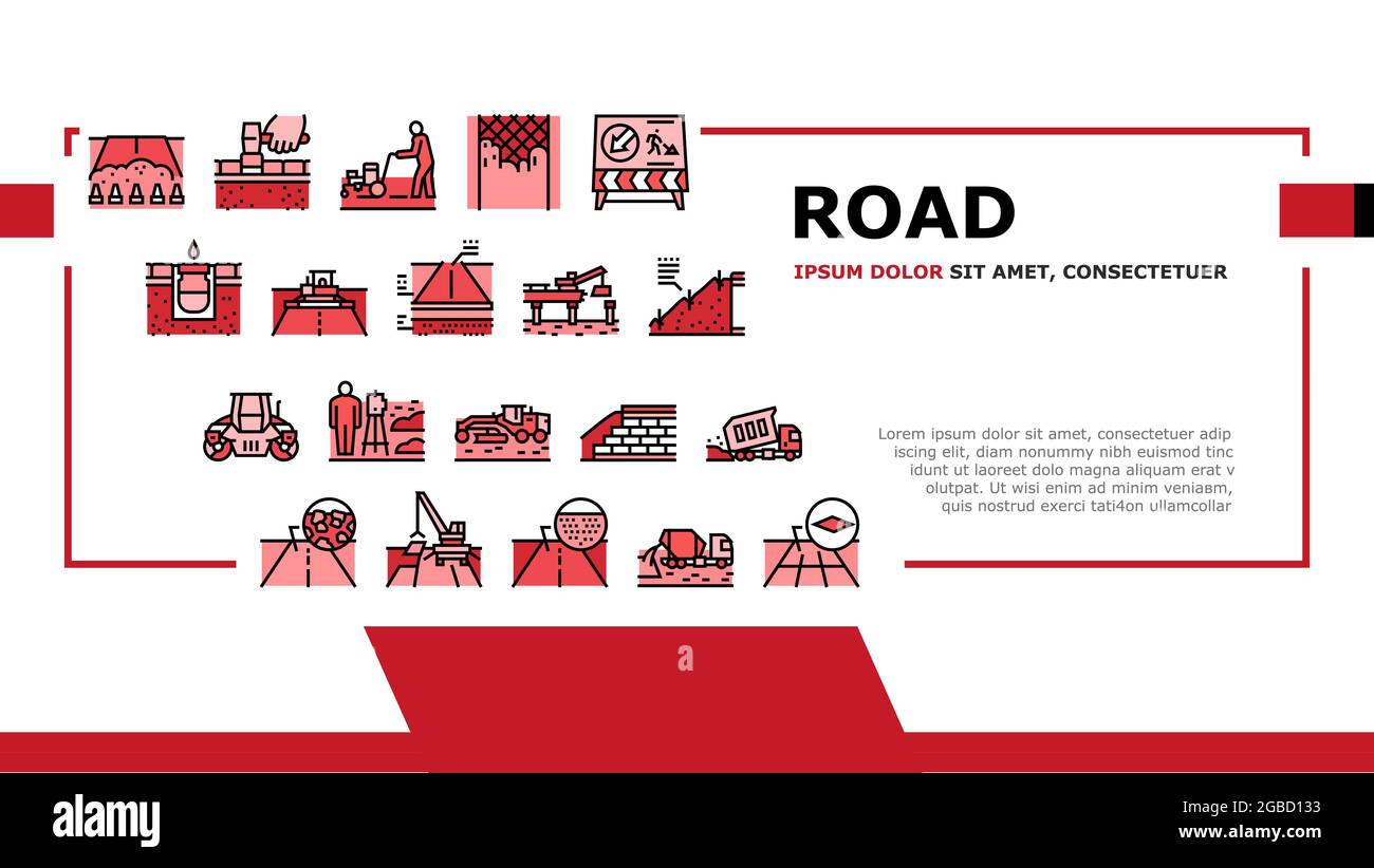 Road Construction Landing Header Vector Stock Vector Image & Art - Alamy