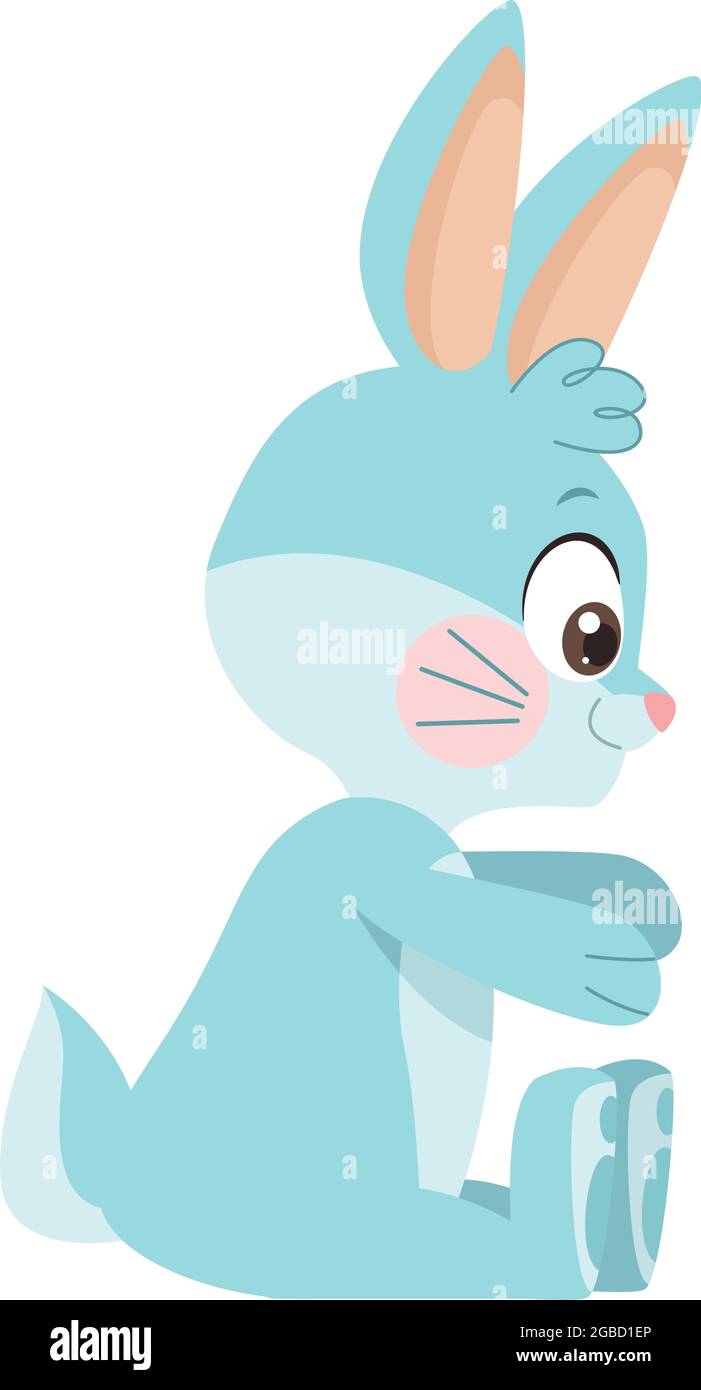 blue little rabbit seated Stock Vector Image & Art - Alamy