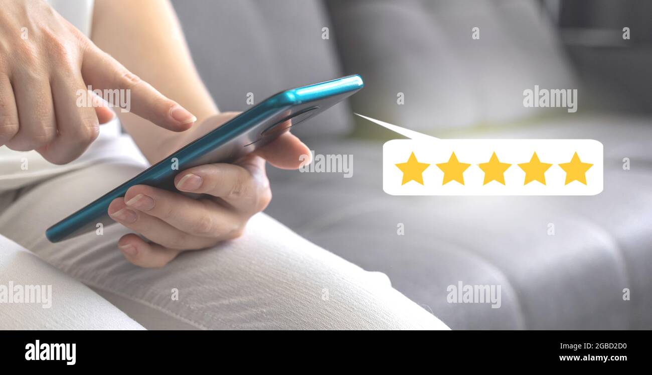 Happy customer review 5 five stars rating in excellent service ...