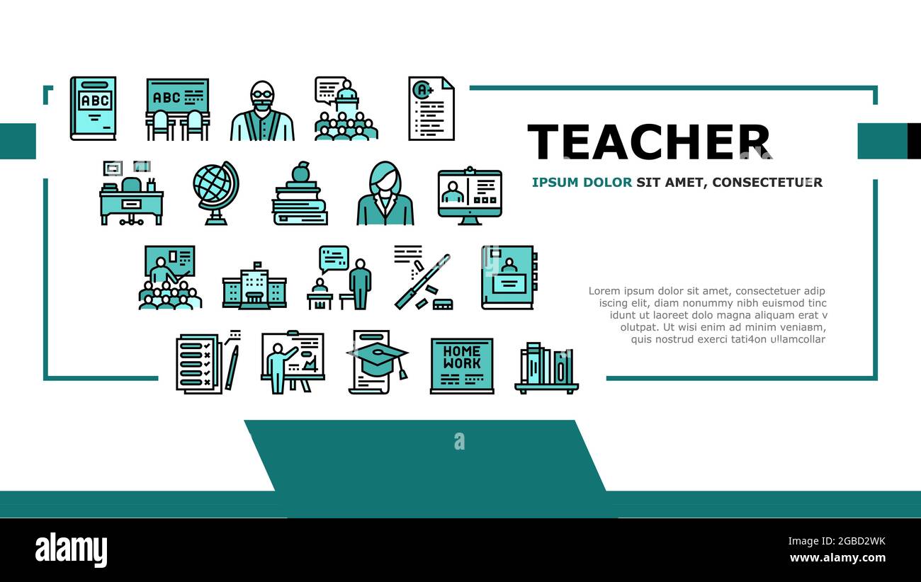 Teacher Education Landing Header Vector Stock Vector Image & Art - Alamy