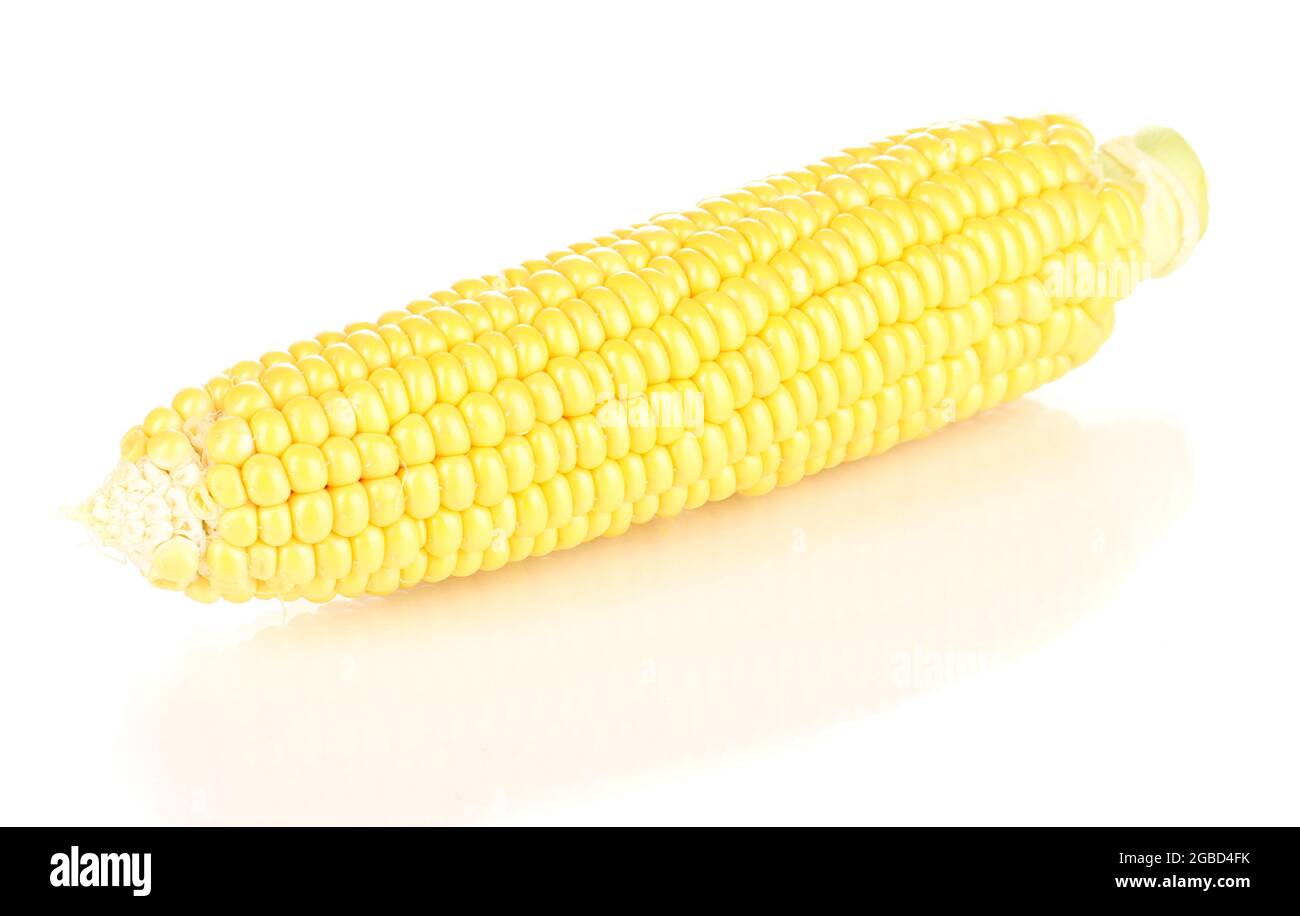 Fresh corn cob isolated on white Stock Photo - Alamy