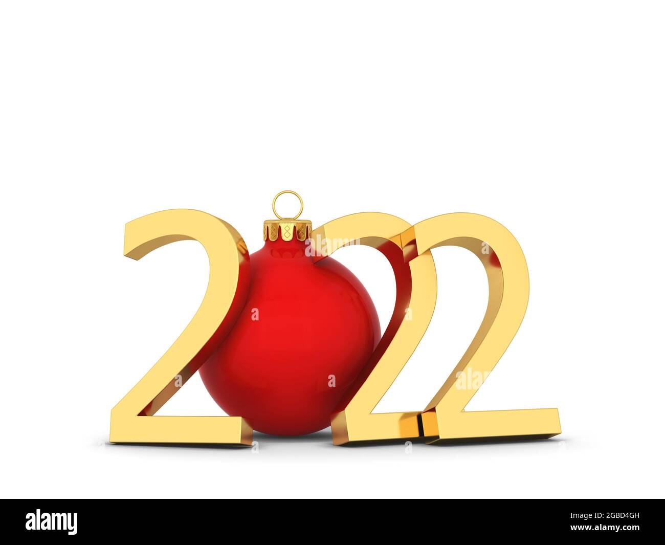 2022 year text sign. 3d illustration isolated on white background Stock ...