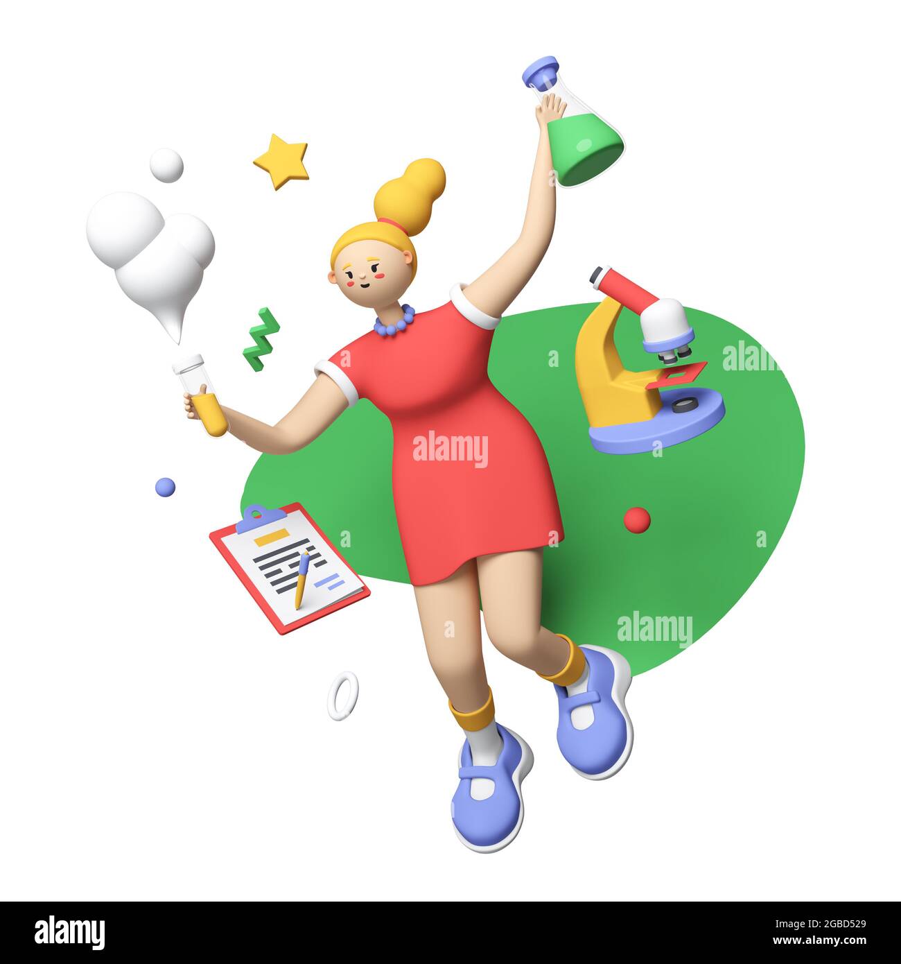 Happy schoolgirl cartoon Cut Out Stock Images & Pictures - Alamy
