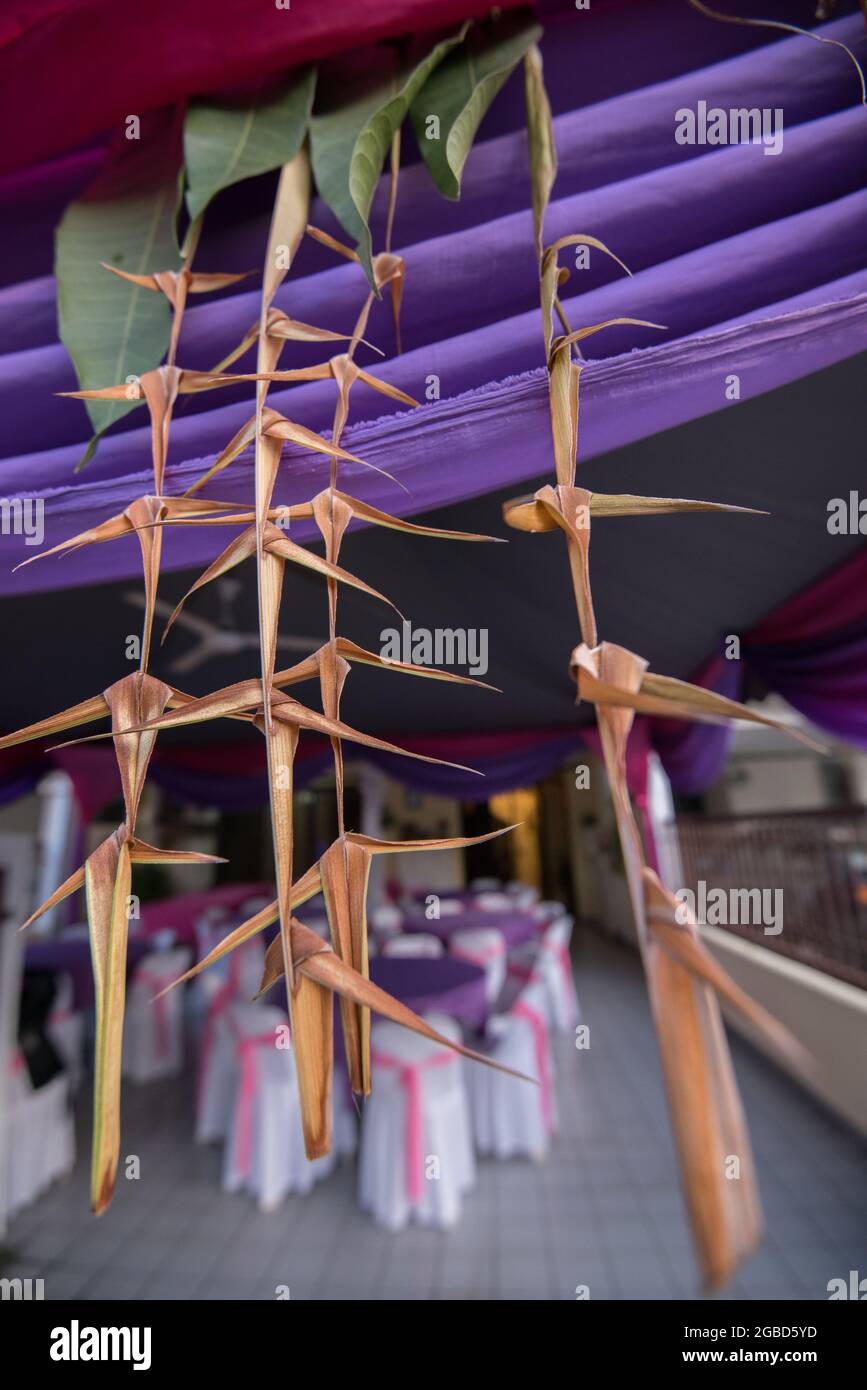 Coconut leaf thennai thoranam used in Hindu wedding ceremony Stock ...