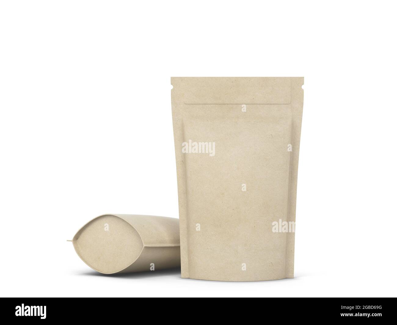 Blank zipper package mockup. 3d illustration isolated on white ...