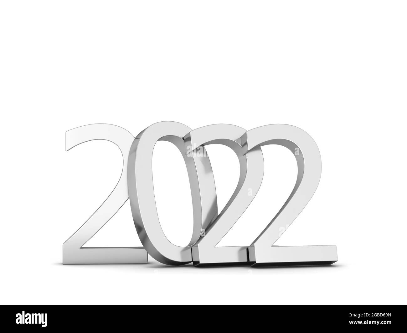 2022 year text sign. 3d illustration isolated on white background Stock ...