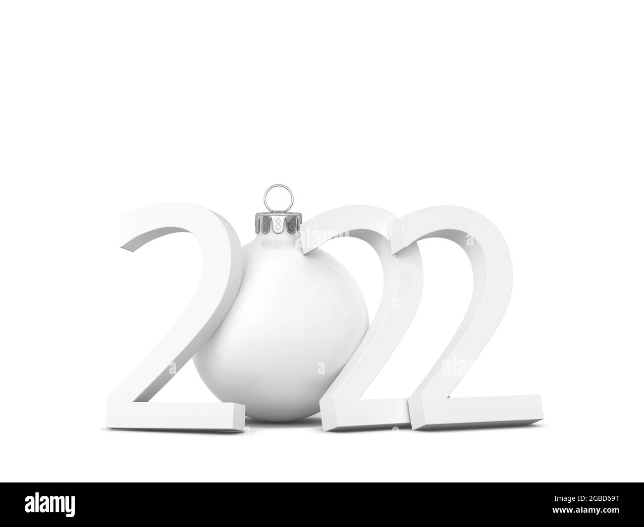 2022 year text sign. 3d illustration isolated on white background Stock ...