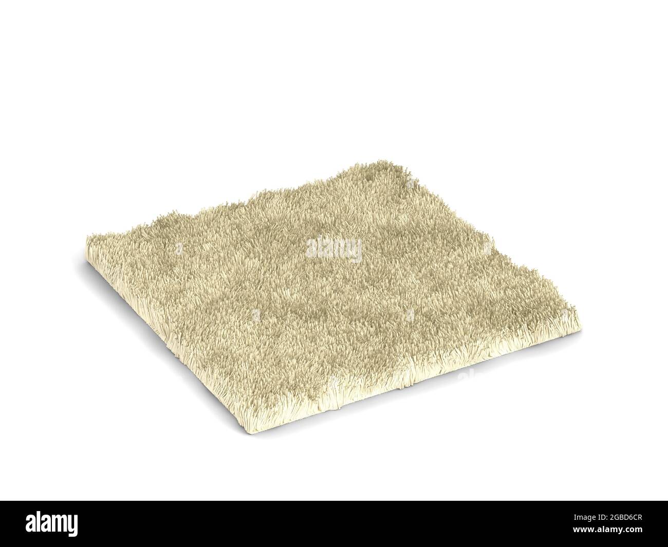 Fluffy square rug. 3d illustration isolated on white background. Wool ...