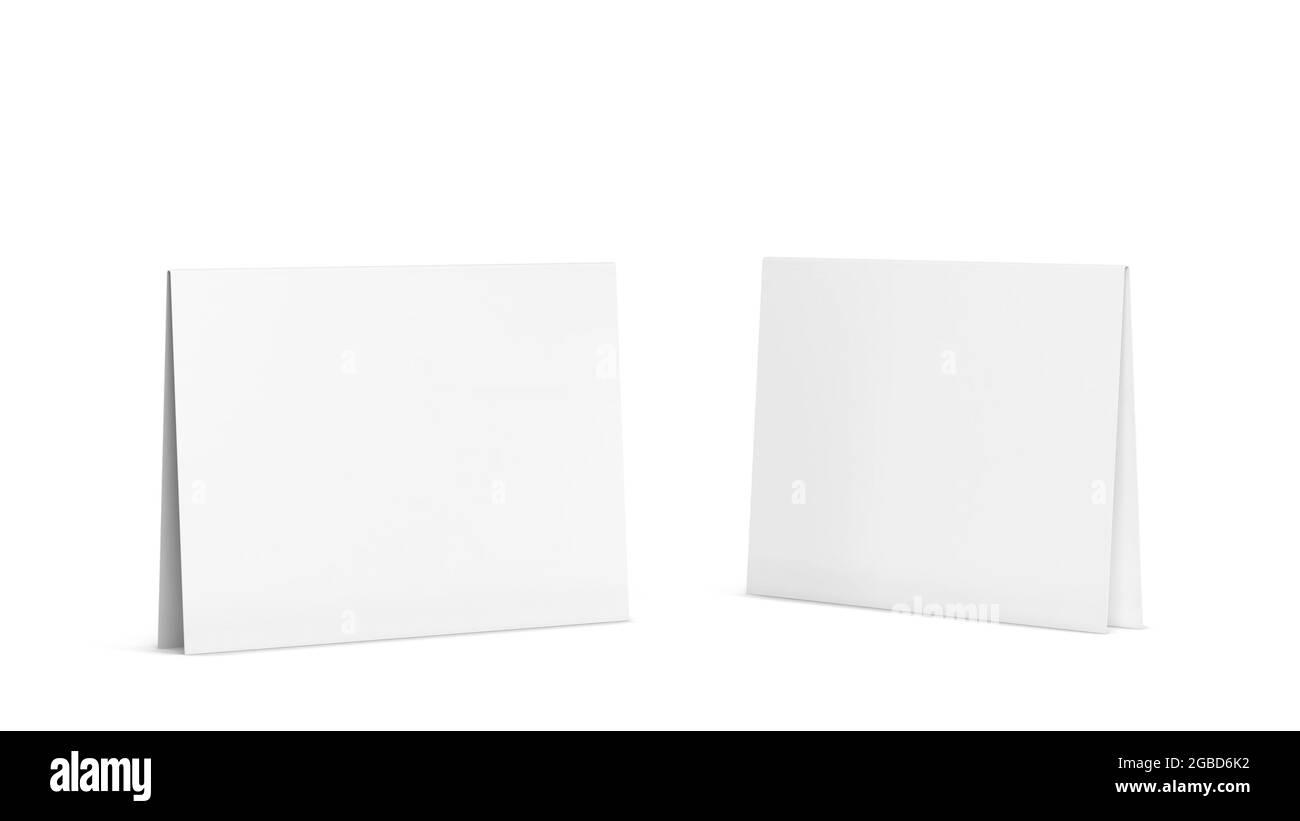 Blank tent card mockup. 3d illustration isolated on white background ...