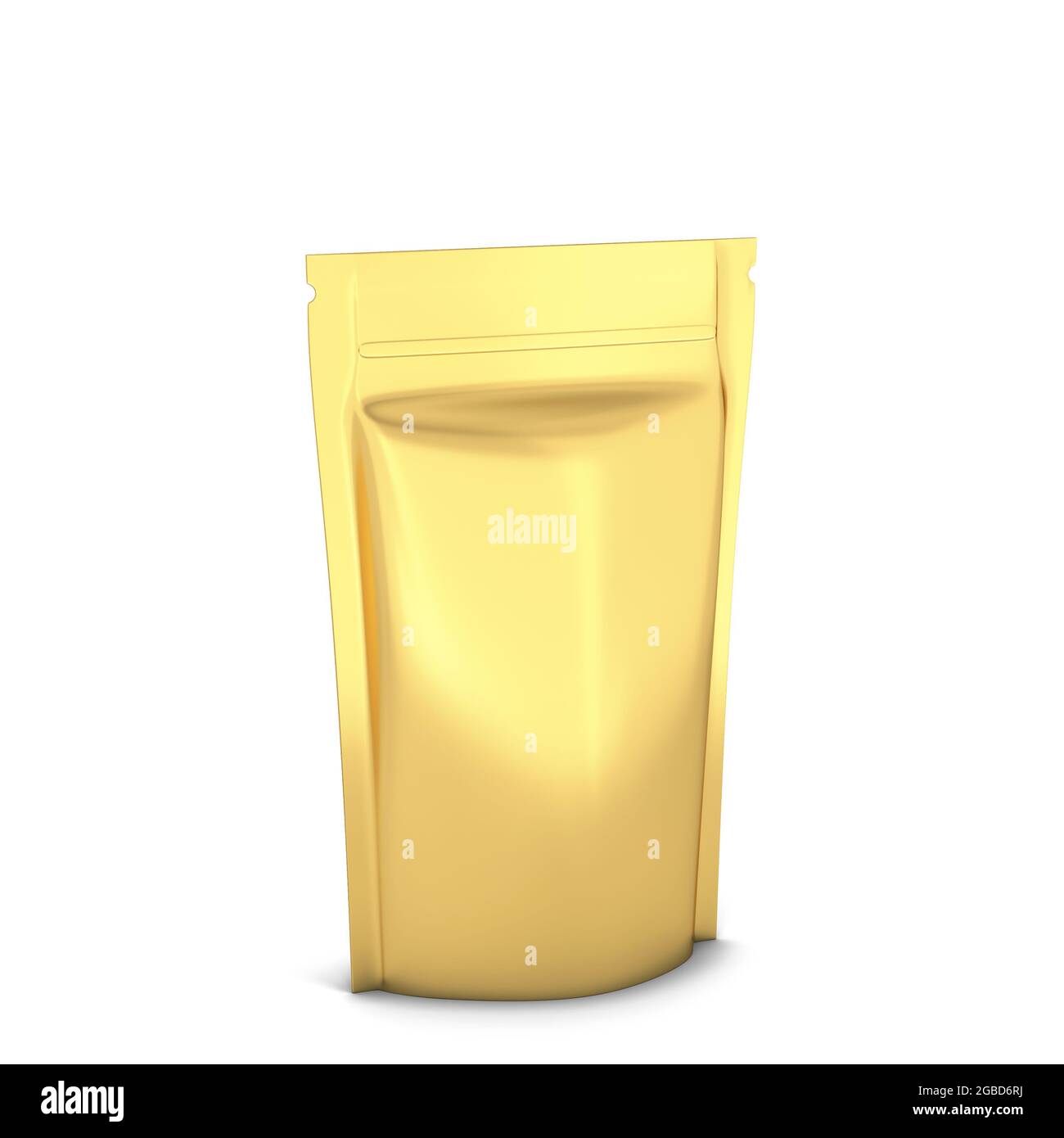 Blank zipper package mockup. 3d illustration isolated on white ...