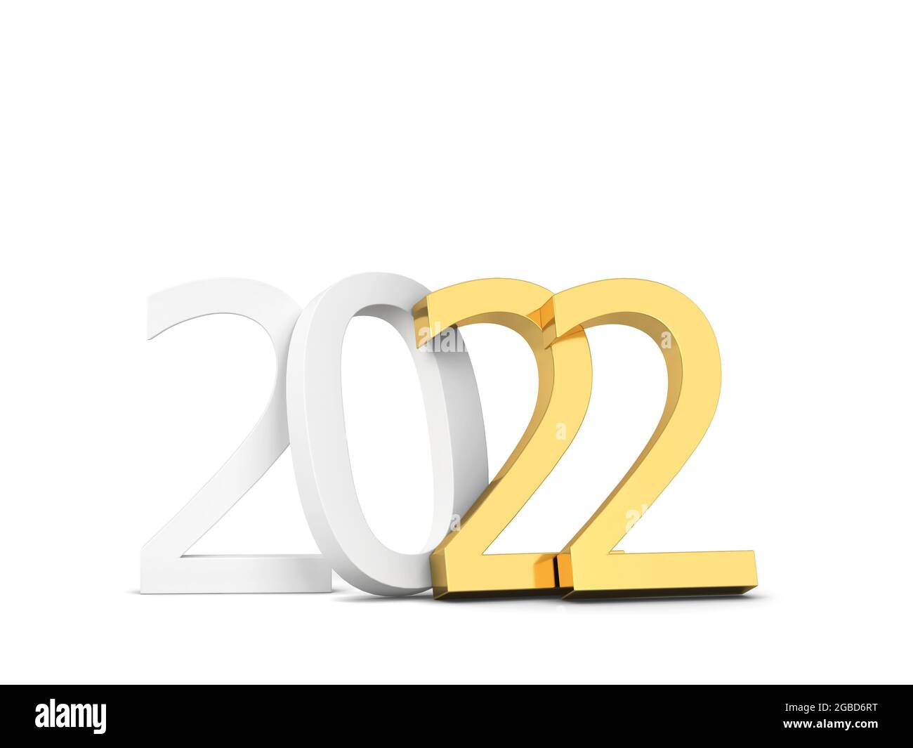 2022 year text sign. 3d illustration isolated on white background Stock ...