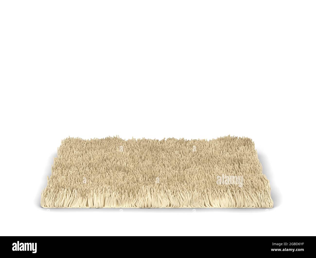 Fluffy square rug. 3d illustration isolated on white background. Wool ...