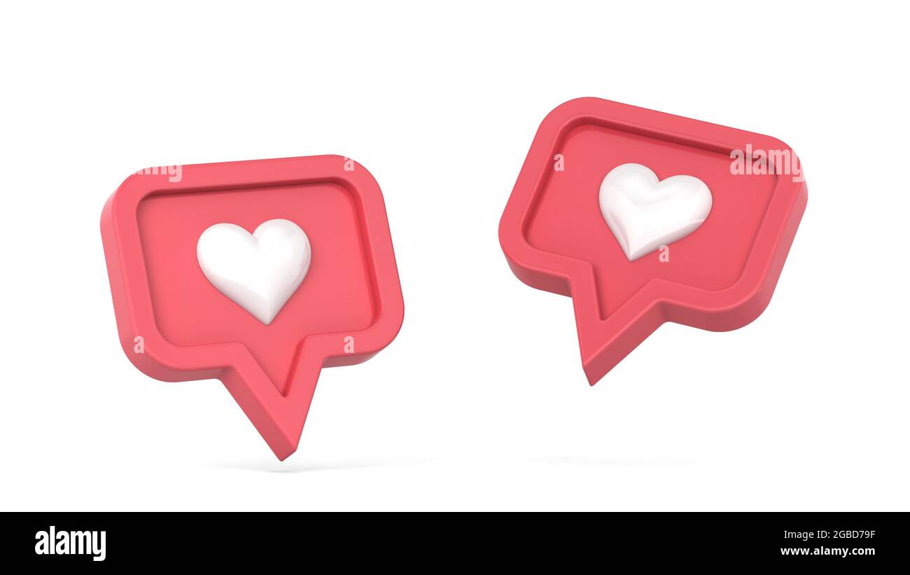 Like notification icon. 3d illustration isolated on white background ...