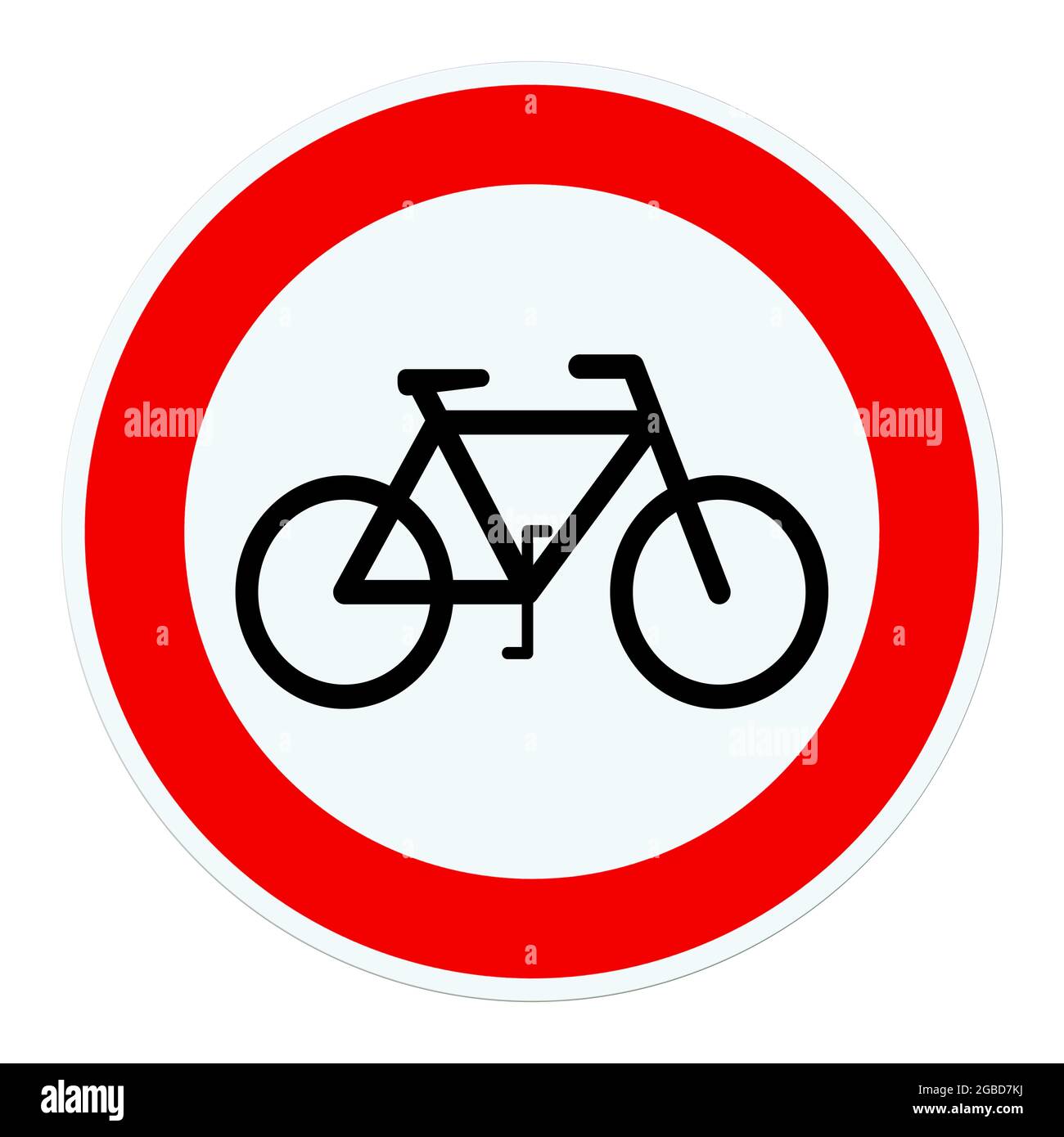 Road sign, passage forbidden for cyclists, illustration Stock Photo - Alamy