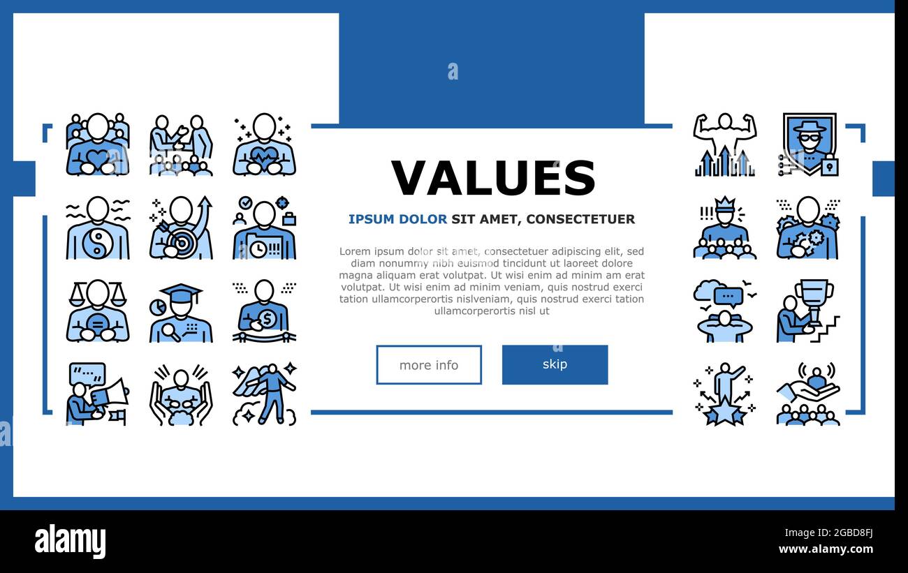 Values Human Life Landing Header Vector Stock Vector Image & Art - Alamy