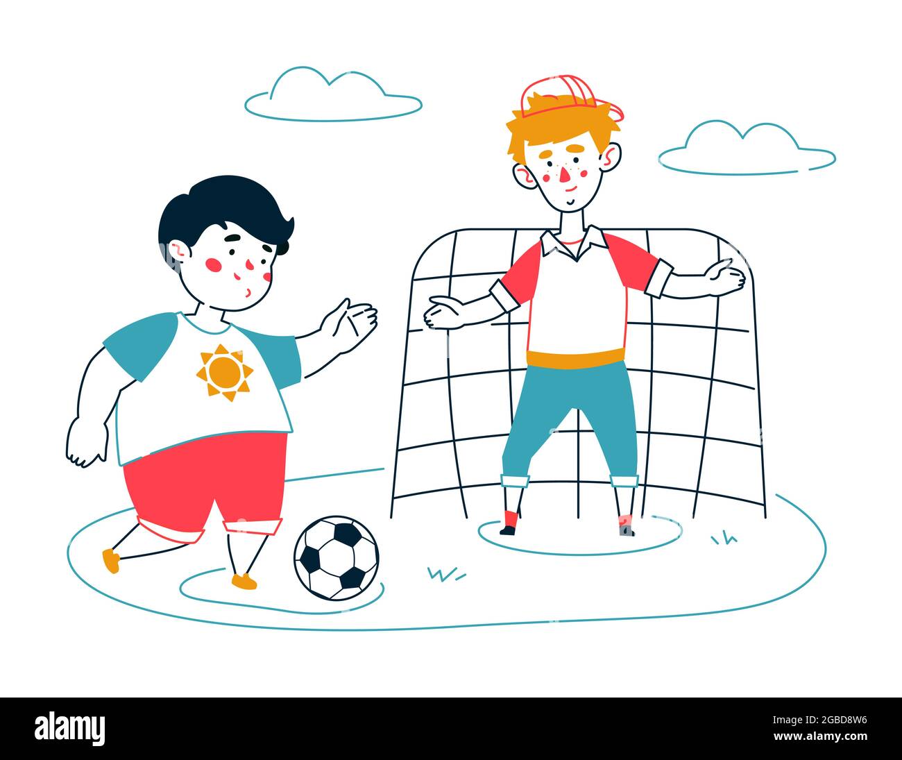 Child goalkeeper Stock Vector Images - Alamy