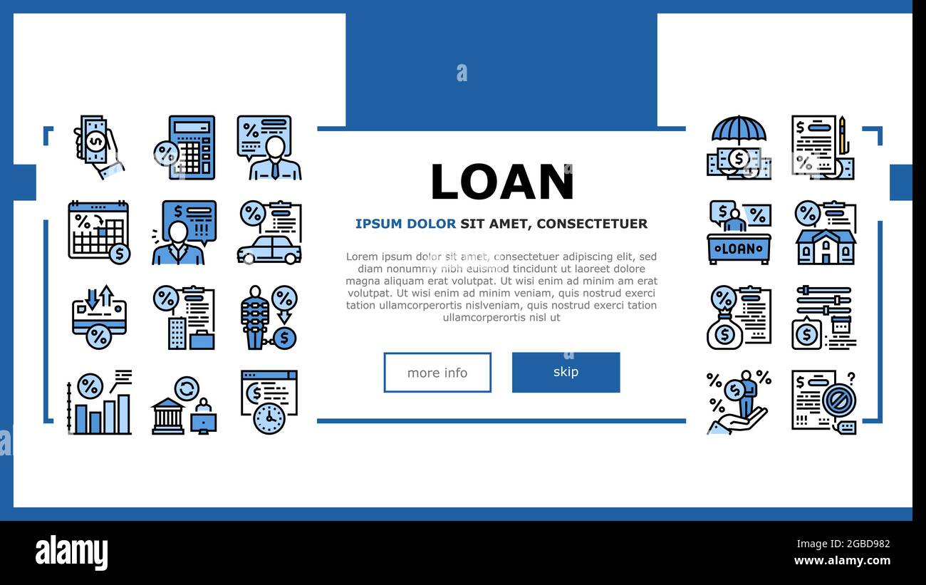 Loan Financial Credit Landing Header Vector Stock Vector Image & Art ...