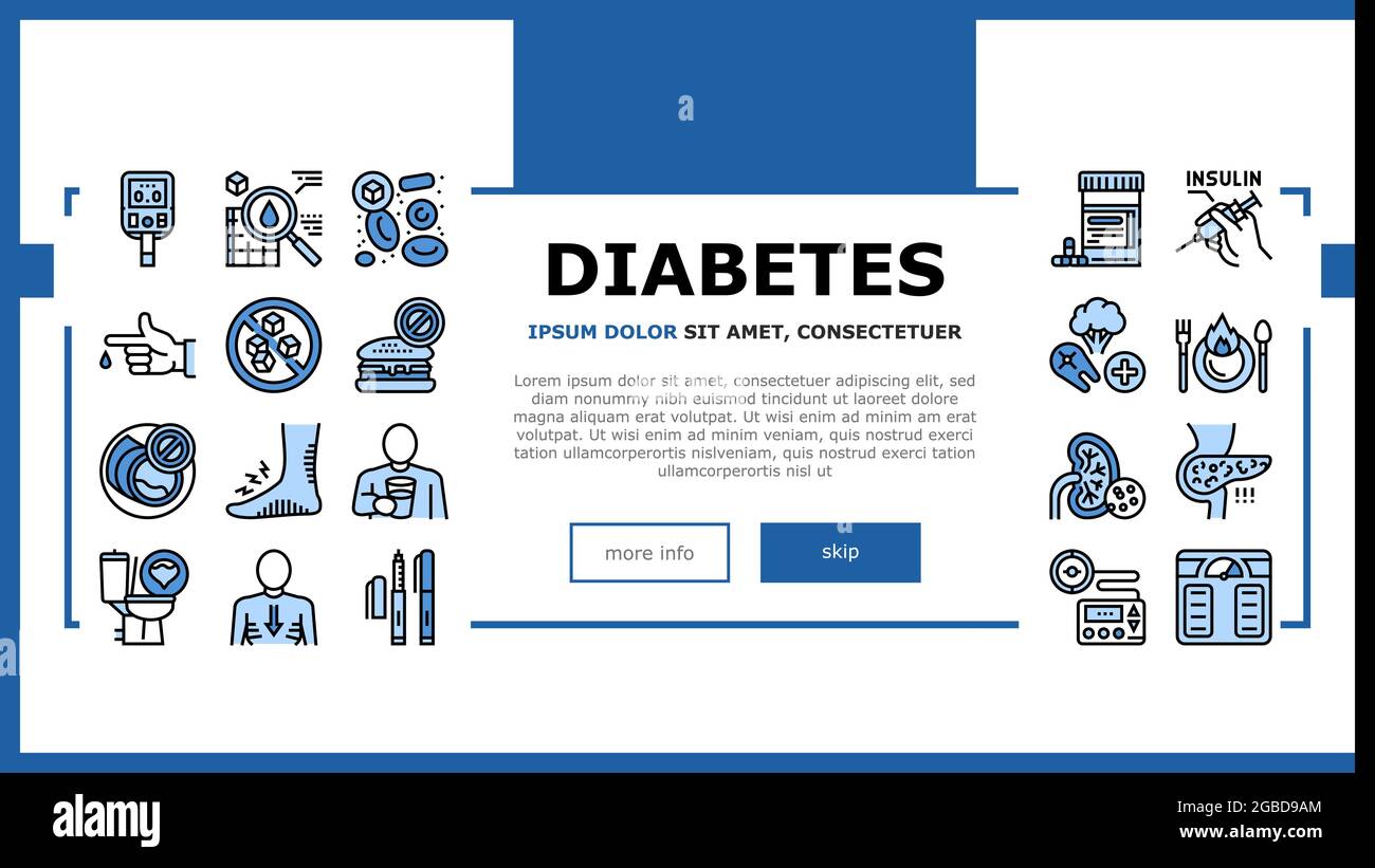 Diabetes Treatment Landing Header Vector Stock Vector Image & Art - Alamy