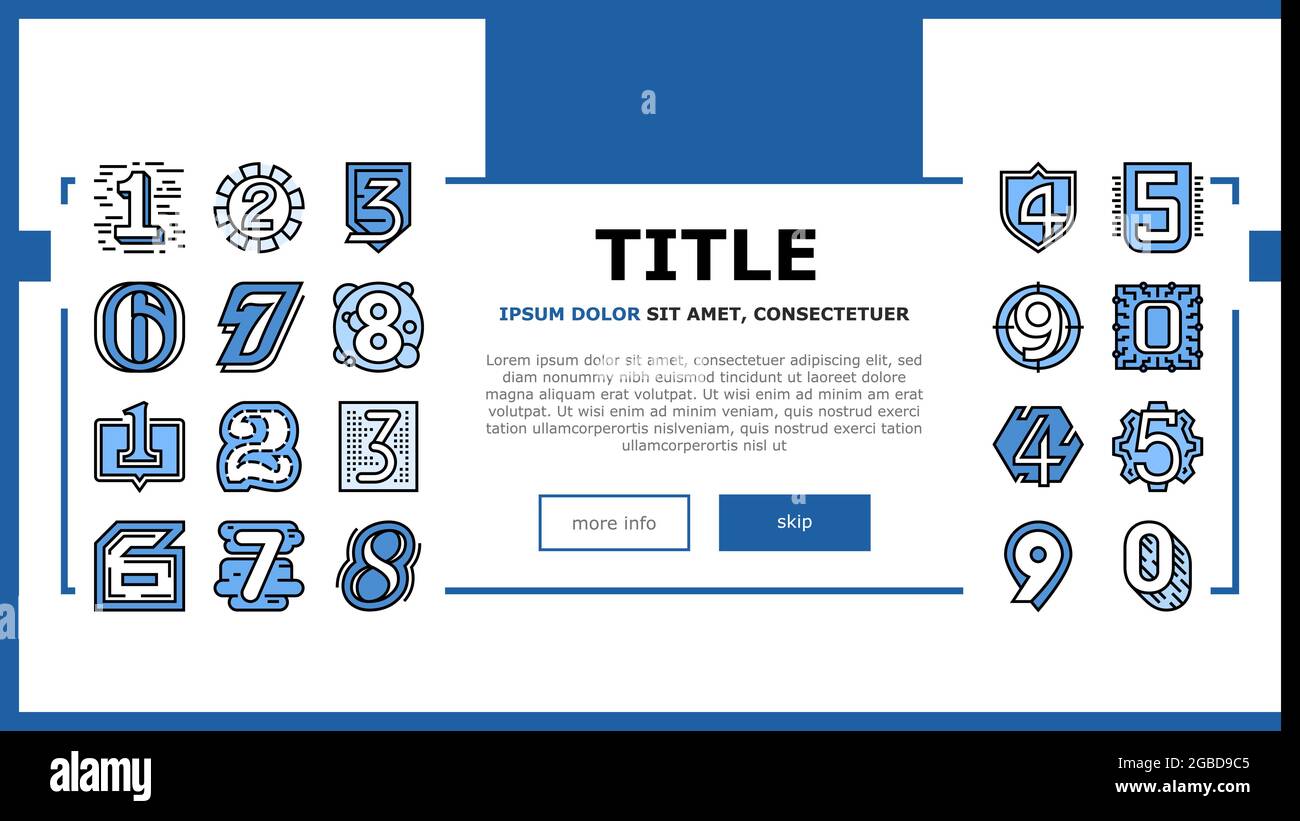 Numbers Numeral Title Landing Header Vector Stock Vector Image & Art ...
